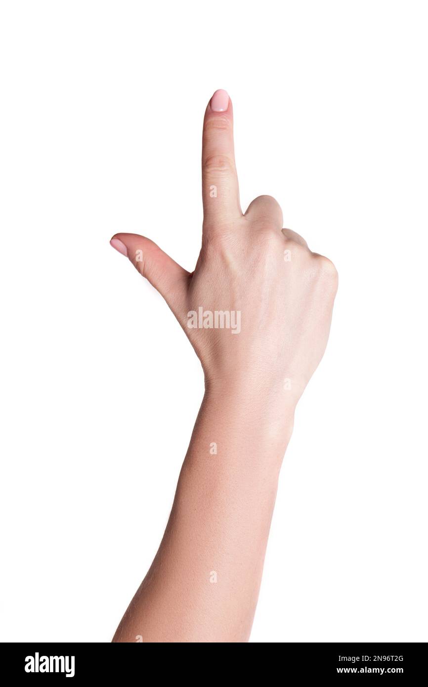 hand touch screen isolated white background Stock Photo - Alamy