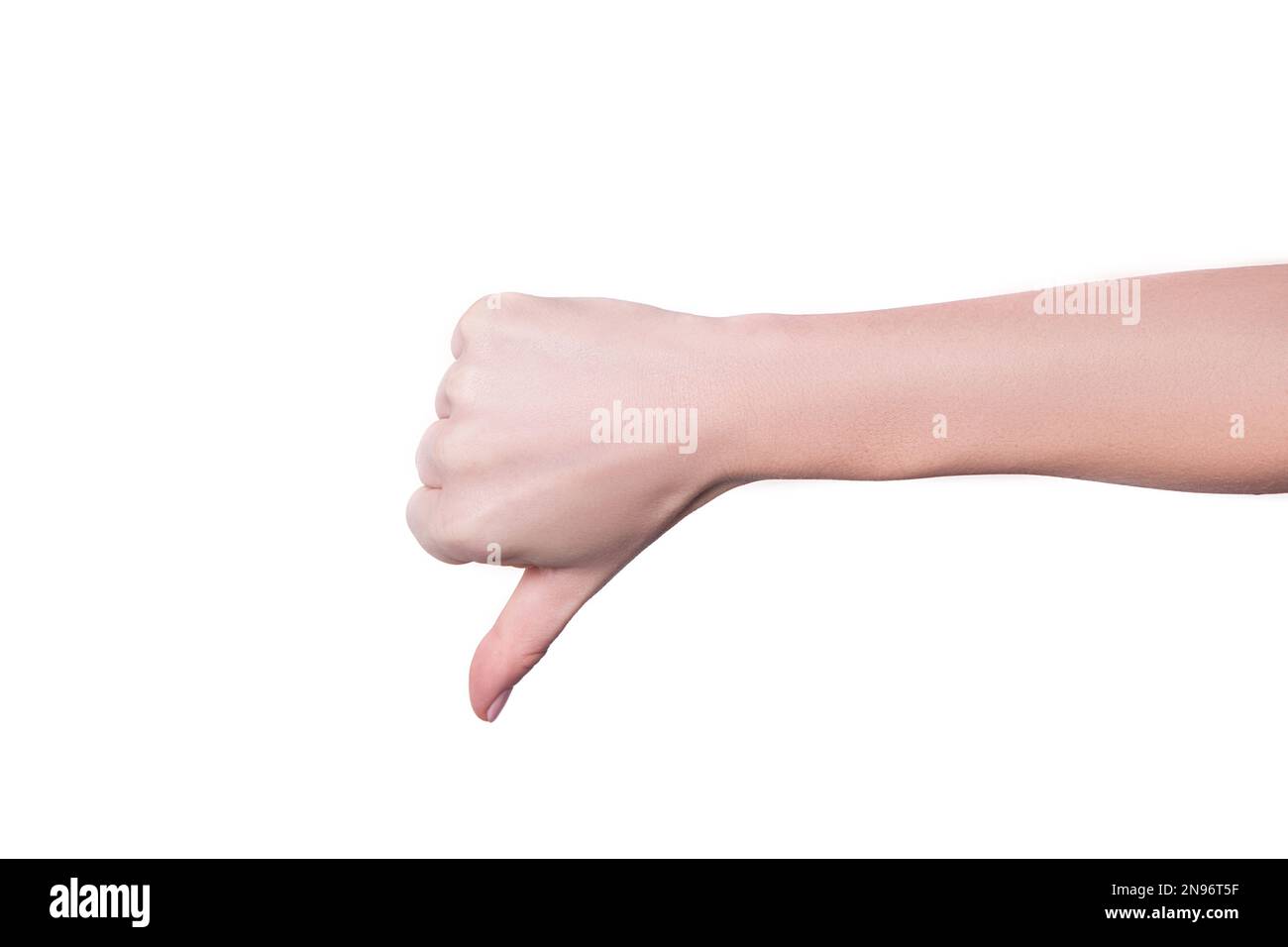 hand thumb down isolated white background Stock Photo - Alamy