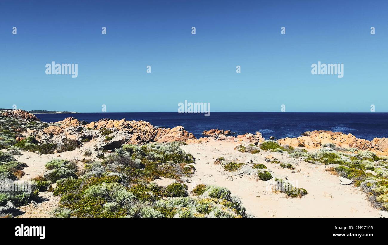 Scenic panoramic view of cliff coast and Cable Beach at Torndirrup ...