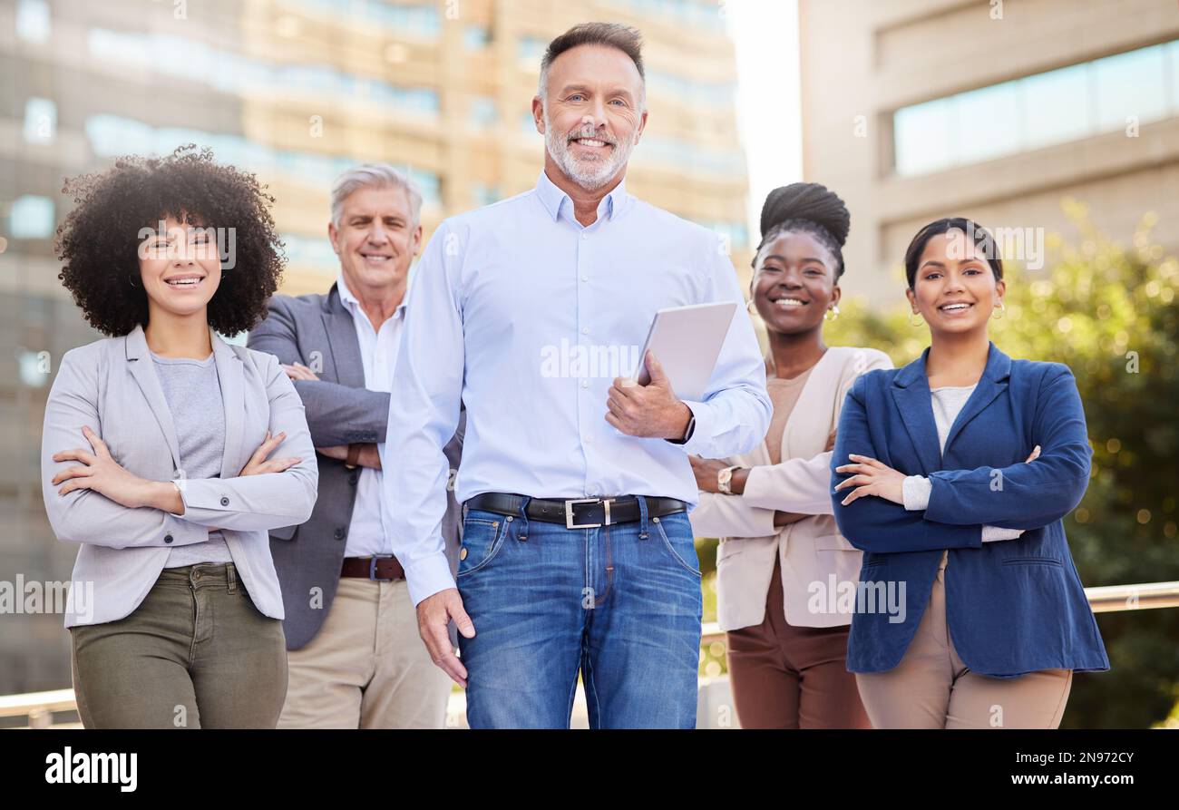 No challenge is too big for my team. a diverse group of businesspeople ...