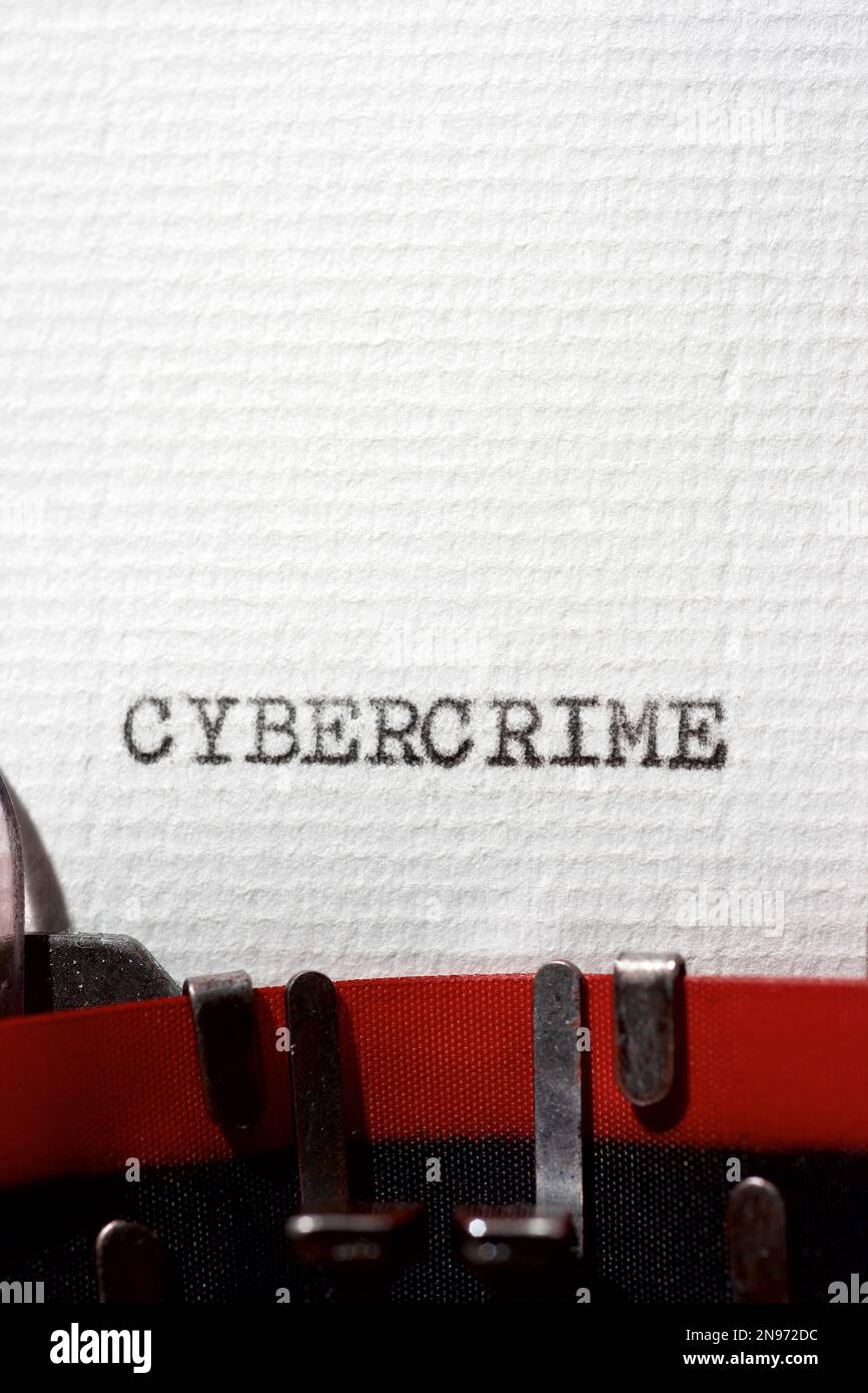 Cybercrime word written with a typewriter Stock Photo - Alamy