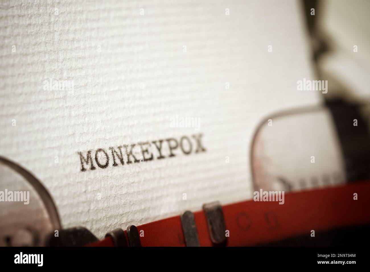 Monkeypox word written with a typewriter Stock Photo - Alamy