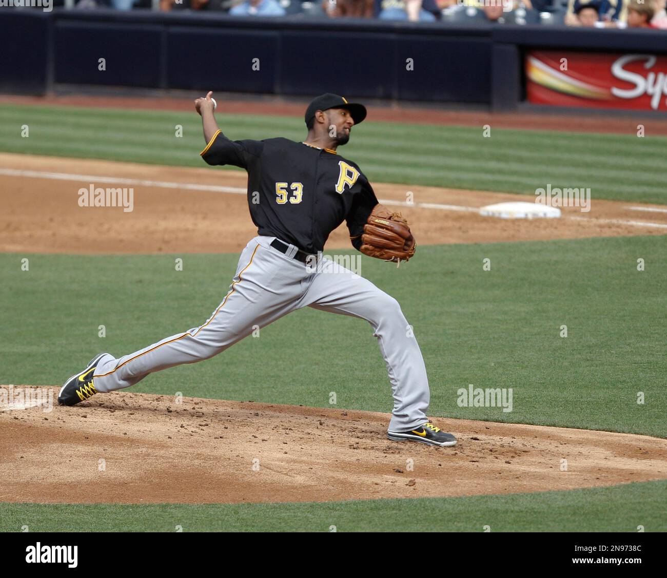 Pittsburgh Pirates starting pitcher James McDonald pitches against the ...