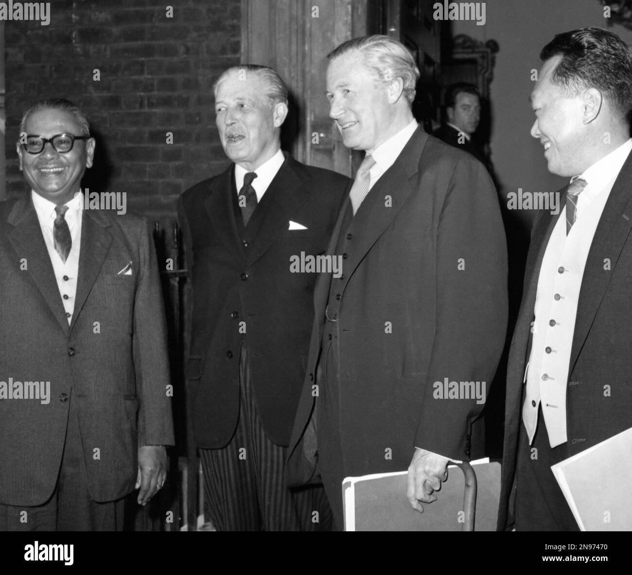 Britain's Prime Miister Harold Macmillan, second left, and his Colonial ...
