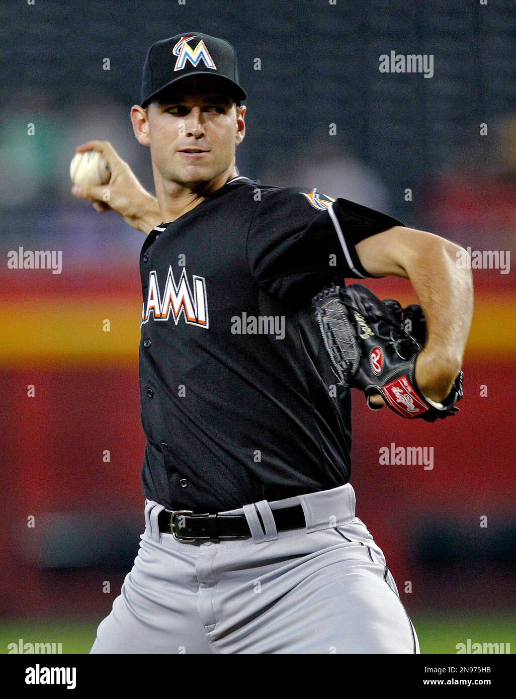 Miami Marlins pitcher Jacob Turner delivers a pitch against the Arizona ...