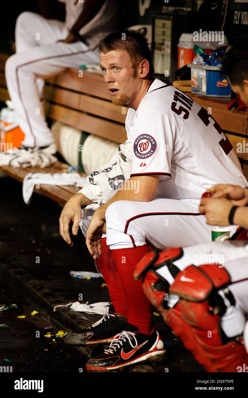 Washington Nationals starting pitcher Stephen Strasburg (37) is seen on ...