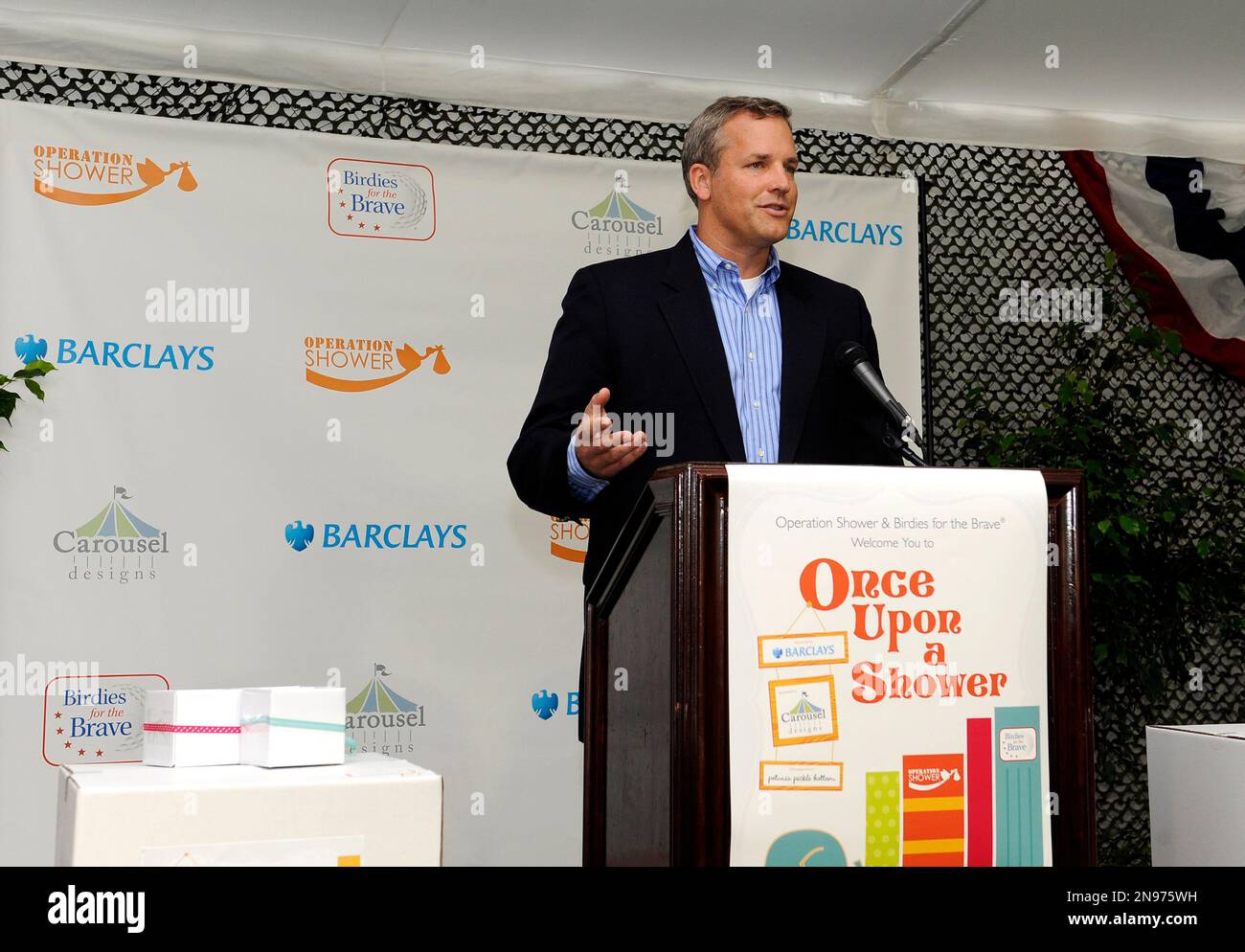 Jonathan Hartley of Carousel Designs speaks at Operation Shower, hosted ...