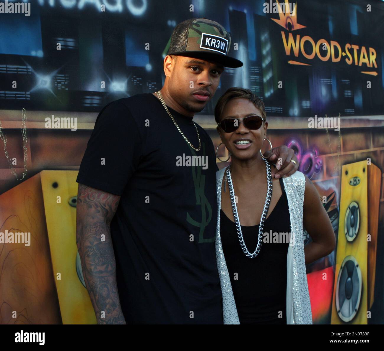 Rapper MC Lyte and festival Founder/NBA player Shannon Brown backstage ...