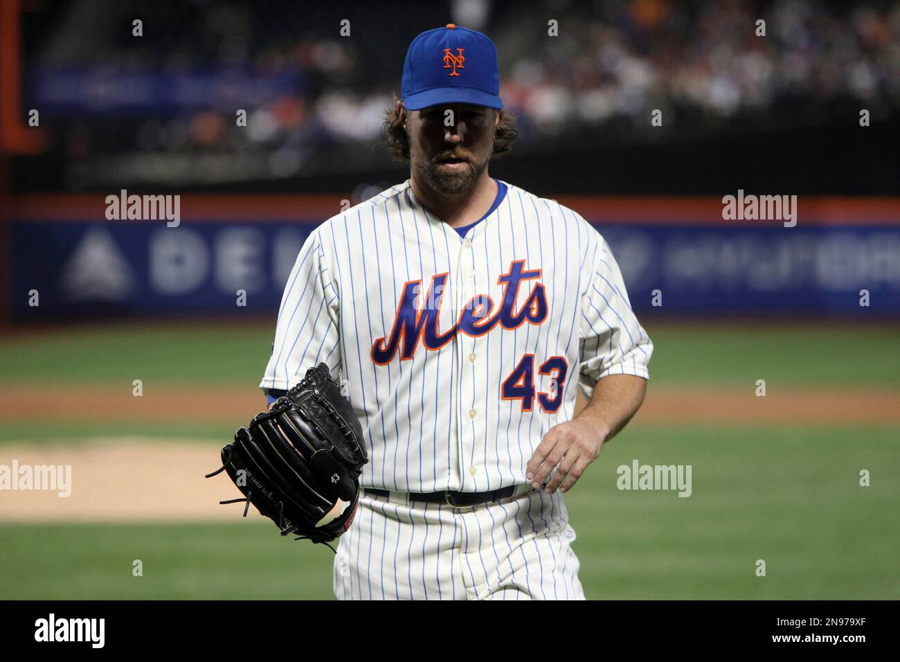 New York Mets starting pitcher R.A. Dickey during the third inning of ...