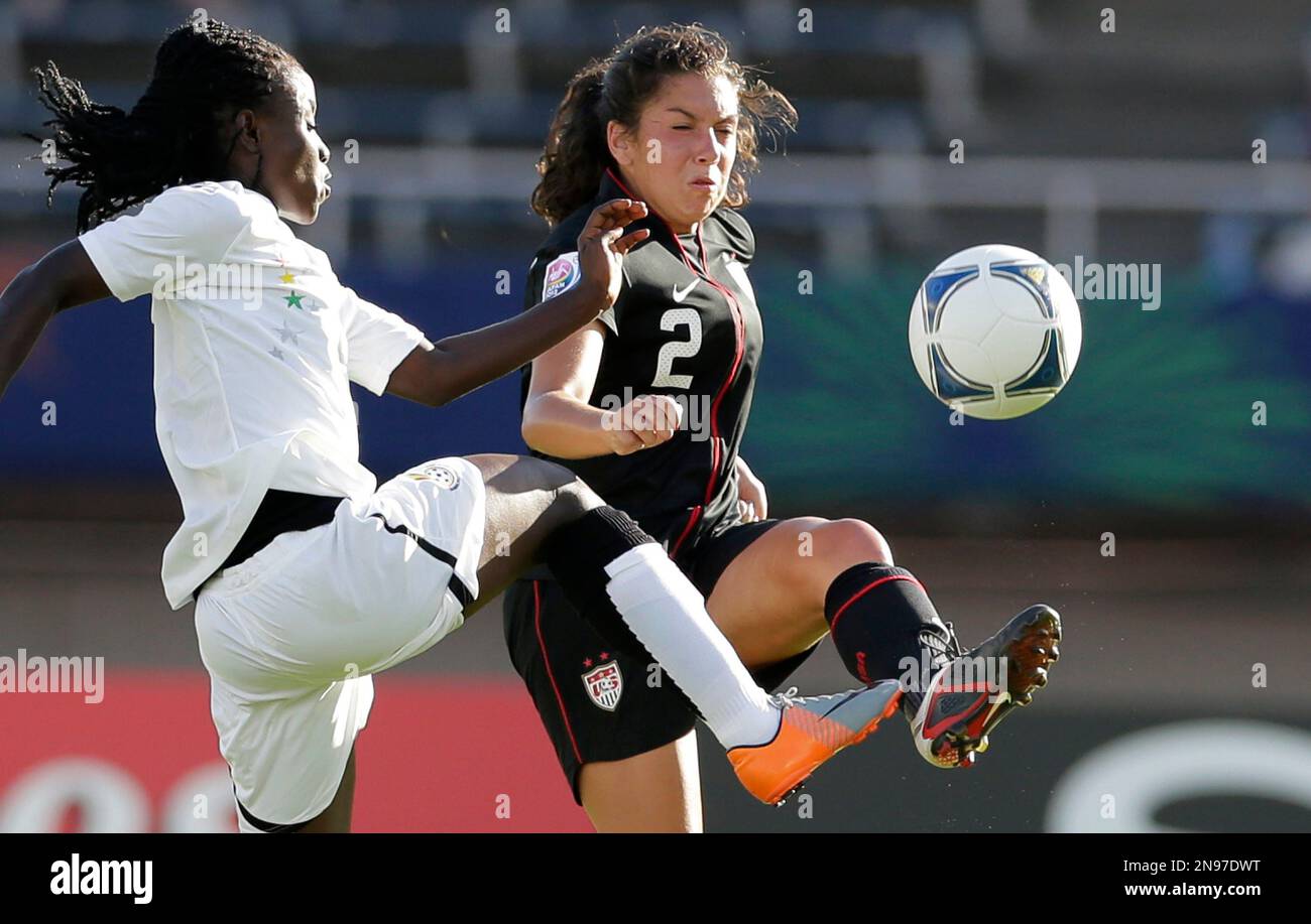 Mollie Pathman, right, of the U.S. fights for the ball with Ghana's ...