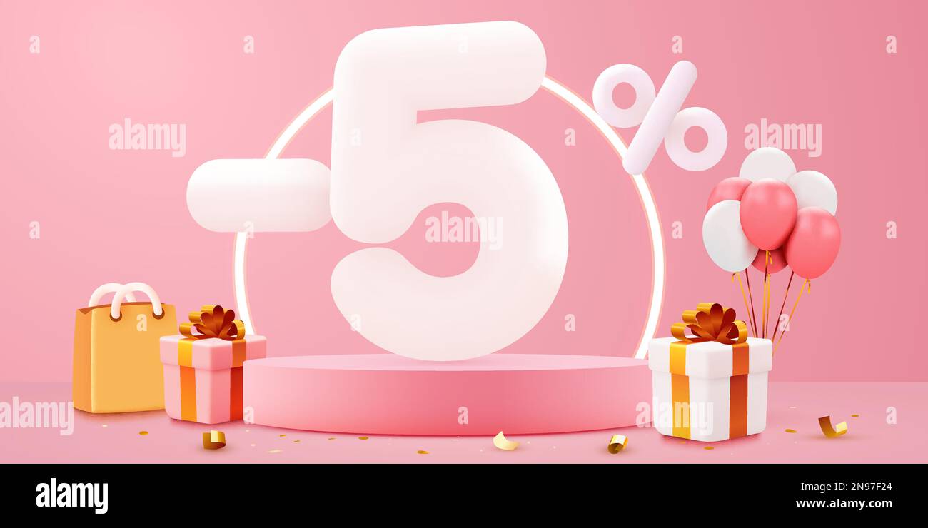 5 percent Off. Discount creative composition. Sale symbol with ...