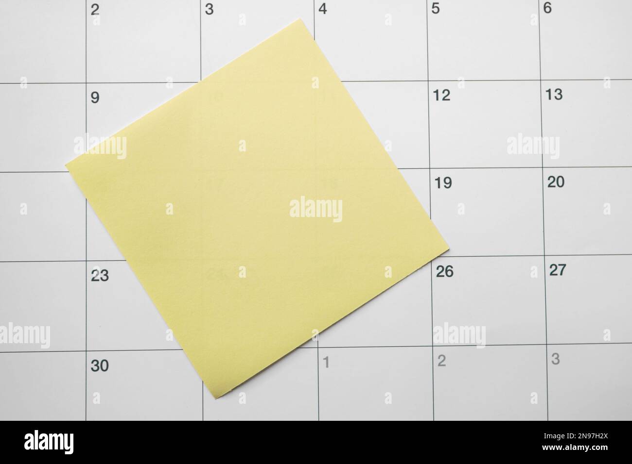 post it on the calendar Stock Photo - Alamy