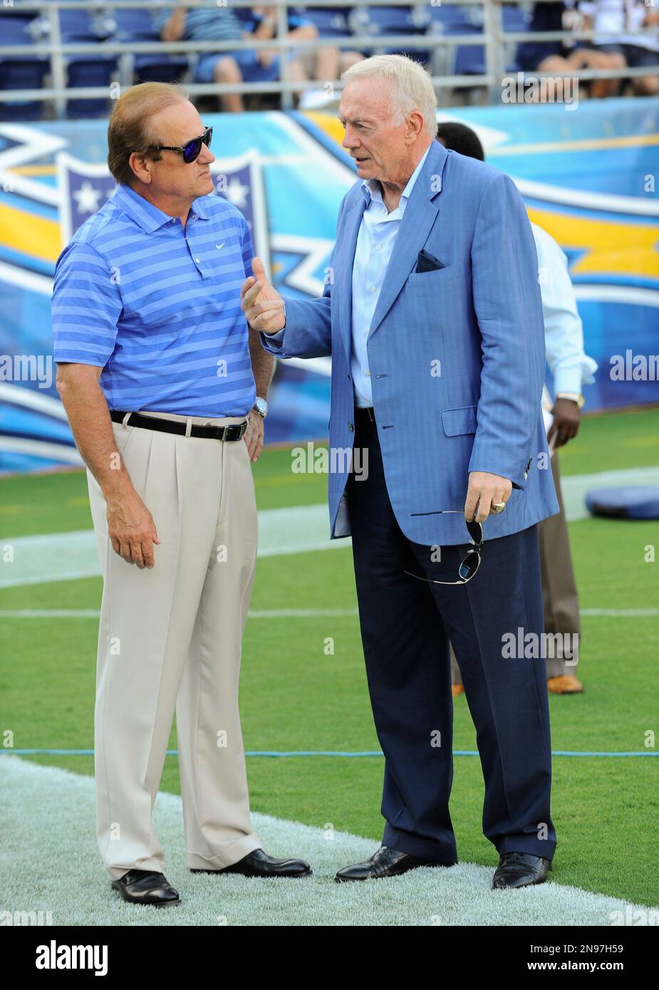 San Diego Chargers president Dean Spanos and Dallas Cowboys owner Jerry ...