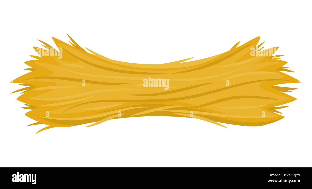 Yellow hay bunch icon isolated on white background. Vector mown field ...