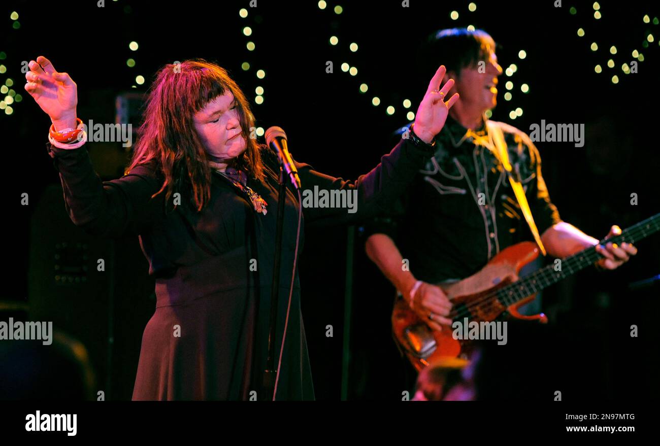 Exene Cervenka, left, and John Doe of the band X perform at the Sunset ...