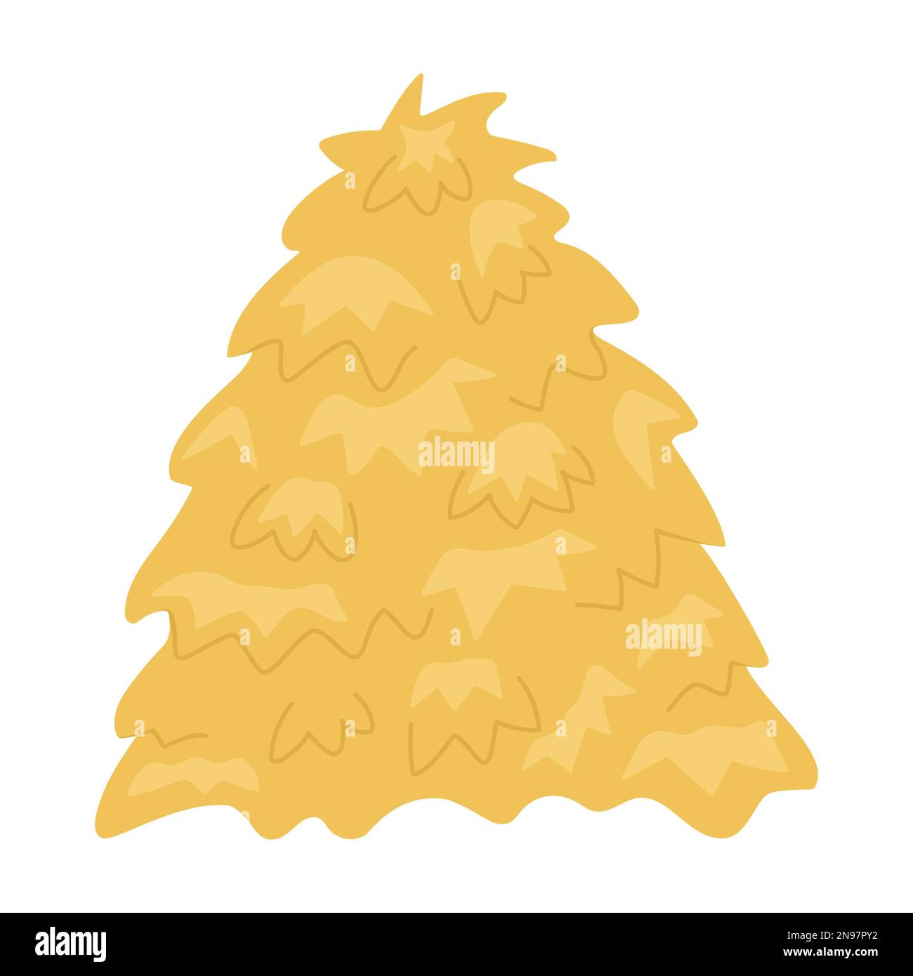 Yellow hay stack icon isolated on white background. Vector mown field ...