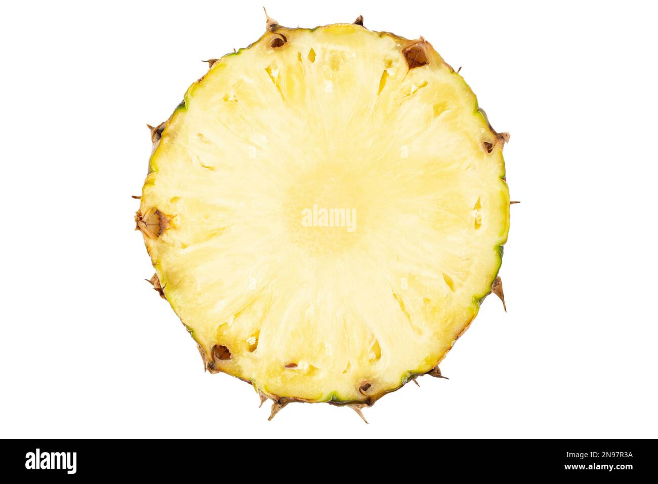 Pineapple with slices isolated on white background. Tasty raw whole ...