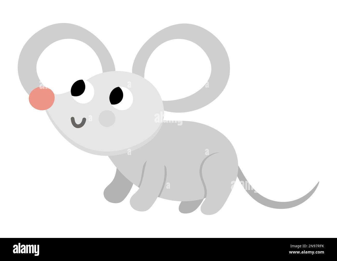 Vector mouse icon. Cute cartoon mousy illustration for kids. Farm ...