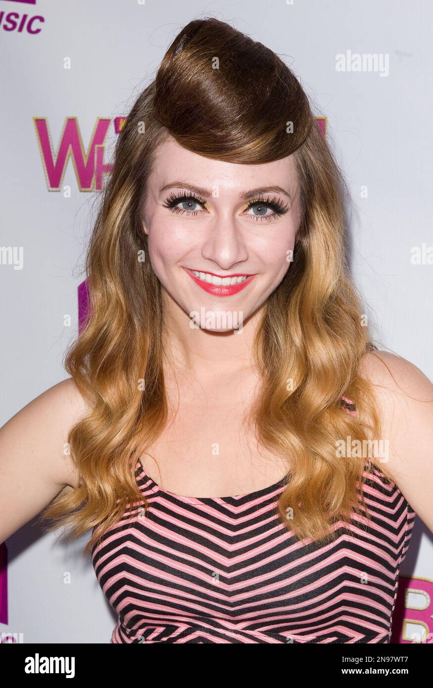 Singer Amy Heidemann of Karmin arrives on the red carpet during the ...
