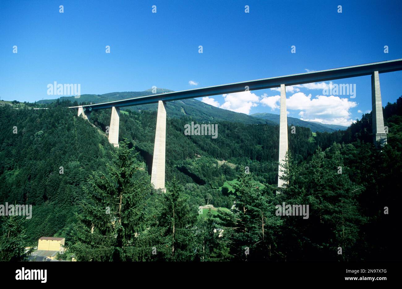 Austria, Tirol, the Brenner motorway and the European bridge Stock ...