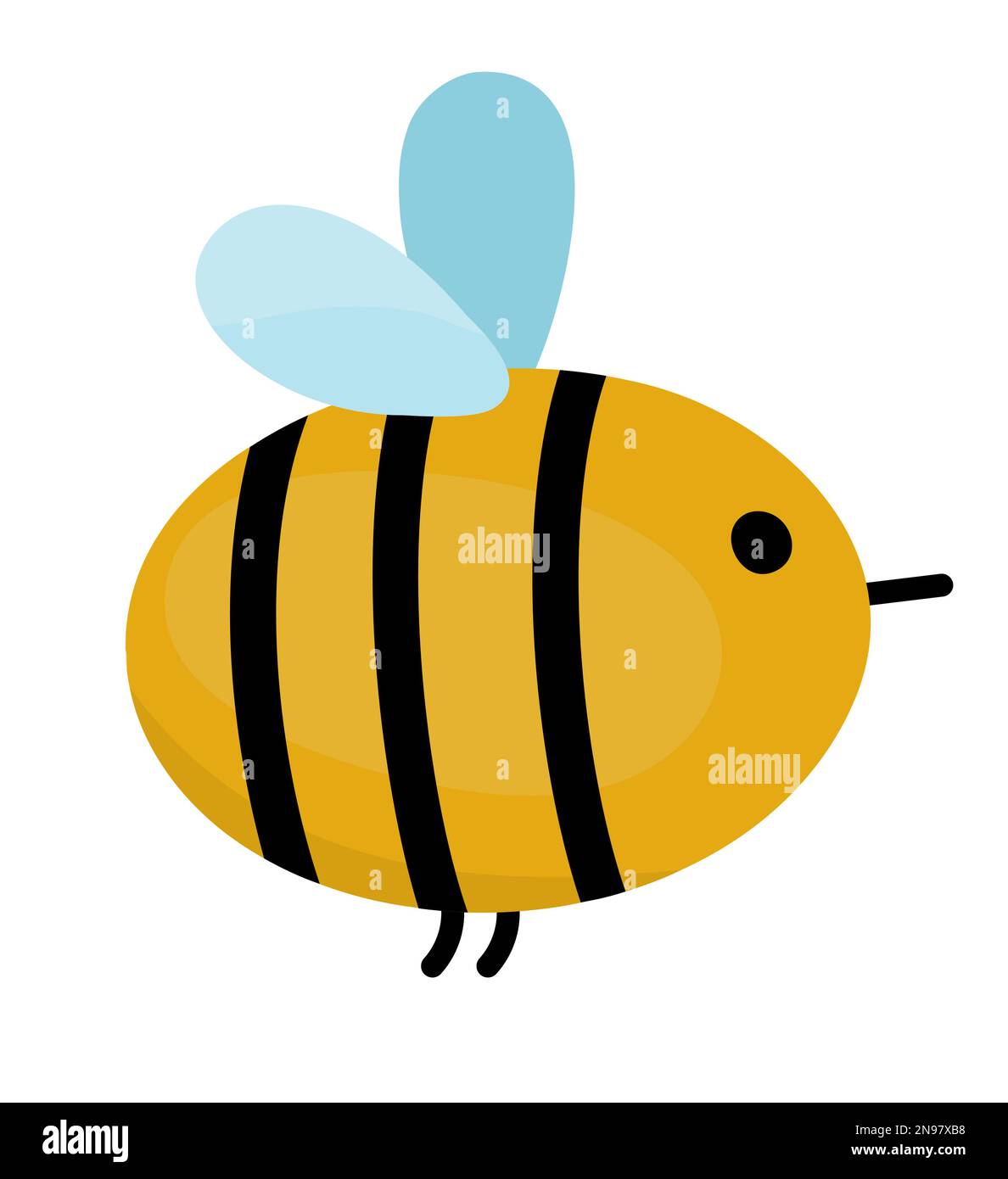 Vector bumblebee icon. Cute woodland or farm insect isolated on white ...