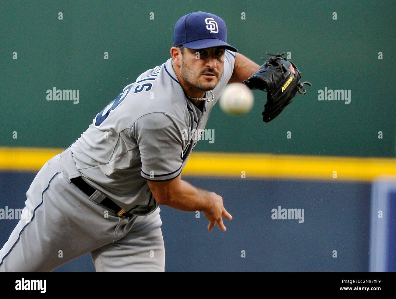 San Diego Padres pitcher Jason Marquis works in the first inning of a ...