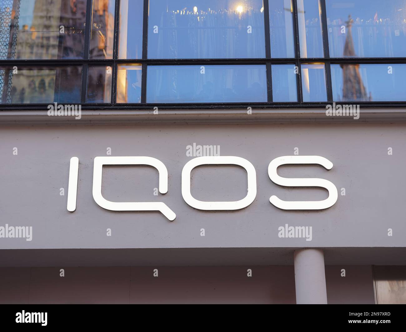 Munich, Germany - August 4, 2022: Facades IQOS store in city. IQOS ...