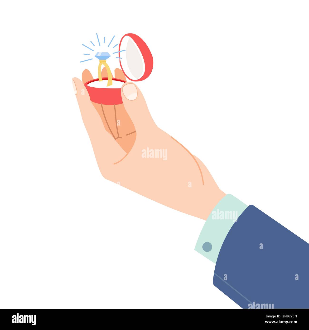 Marriage proposal in cartoon style for print and design. Vector ...