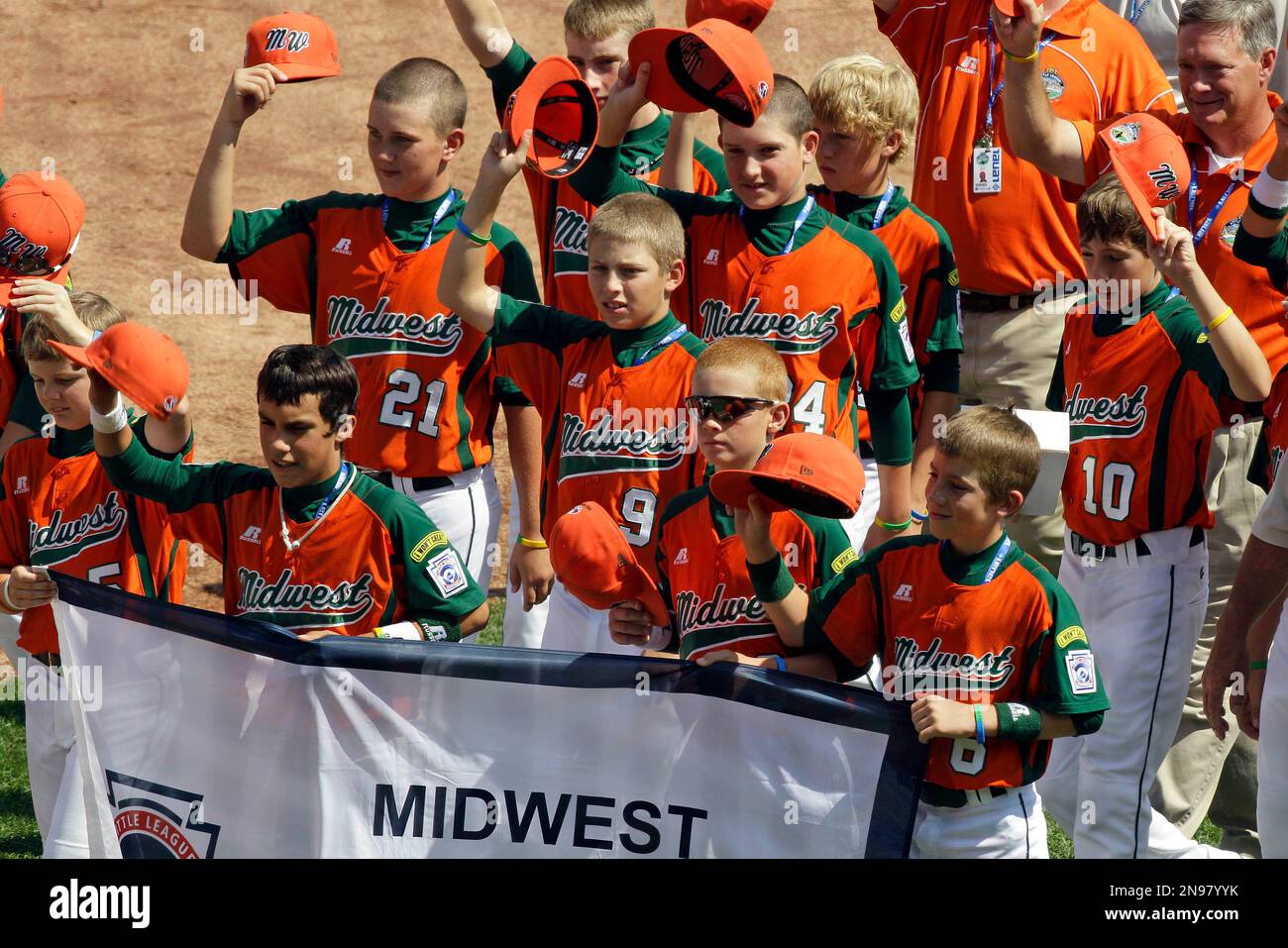 The Little League baseball team from Kearney, Nebraska participates in ...