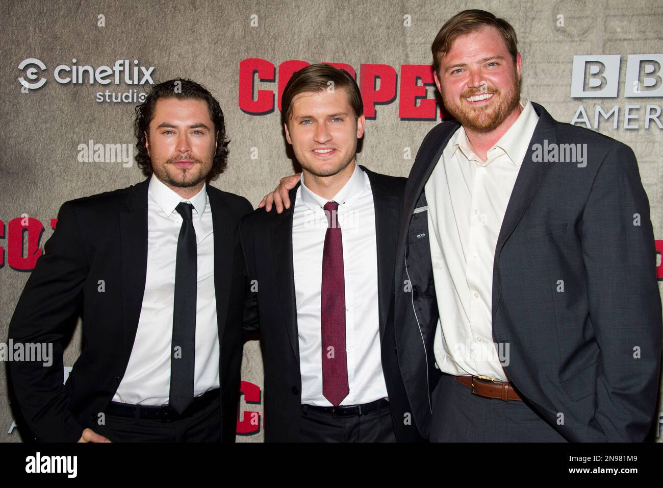 Kevin Ryan, Tom Weston-Jones and Dylan Taylor attend the premiere of ...