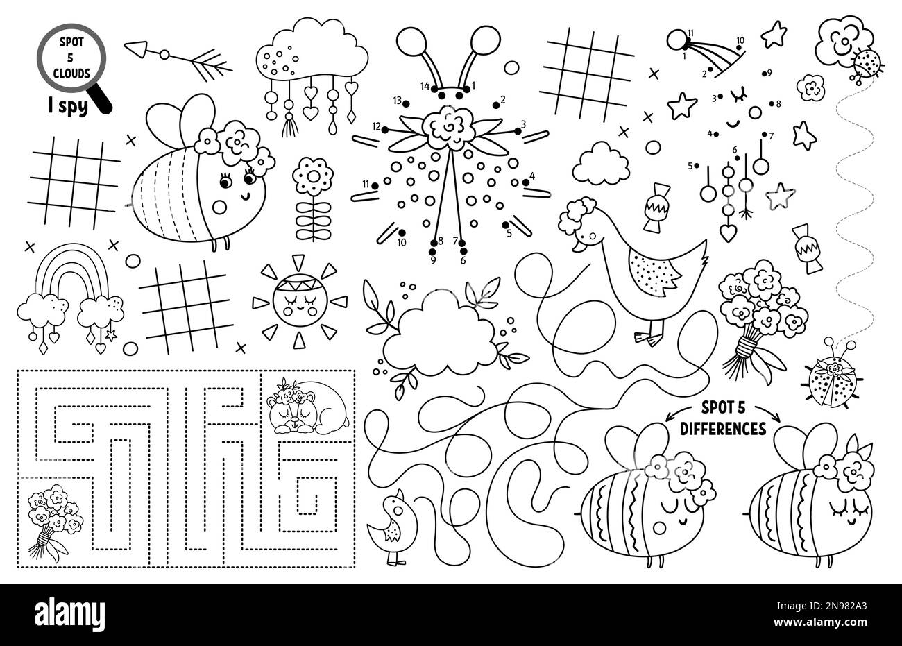 Vector mothers day placemat for kids. Family love and peace printable ...