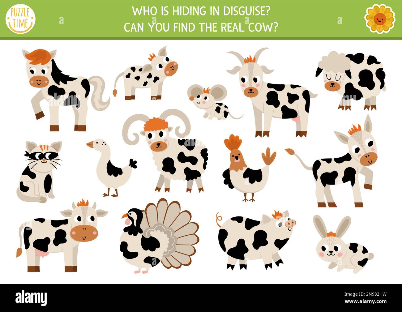 On the farm hide and seek game. Farm matching activity for kids. Rural ...