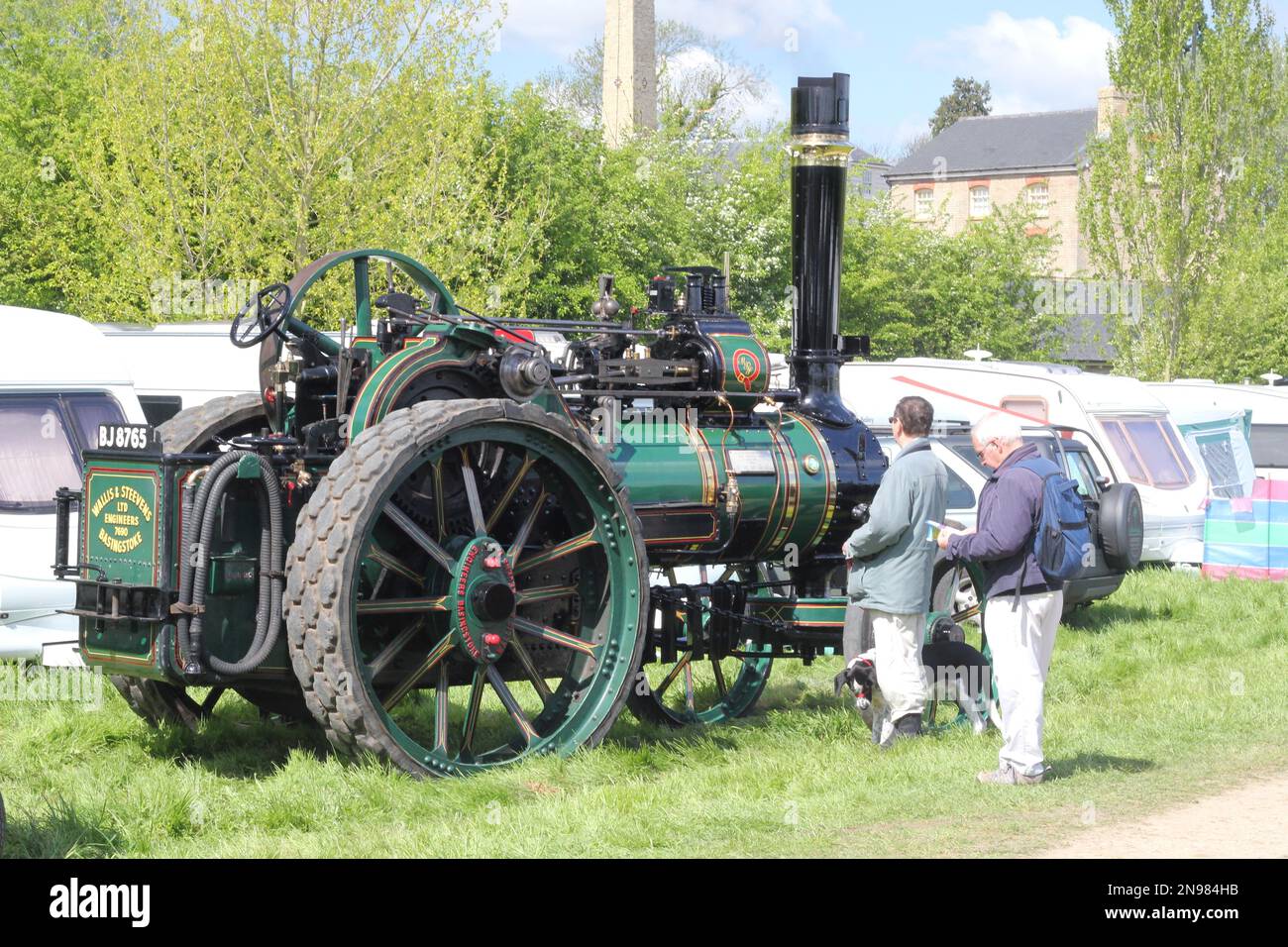 Steam engines at a country fair in Sandy, Bedfordshire, UK. Old working ...