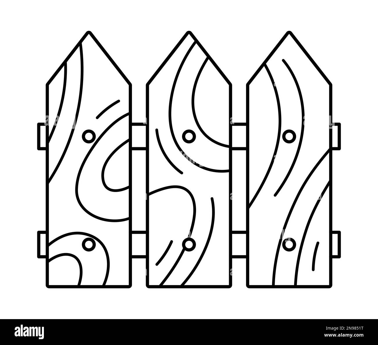 Vector black and white wooden fence illustration. Rural country fencing ... Vector black and white wooden fence illustration. Rural country fencing ...
