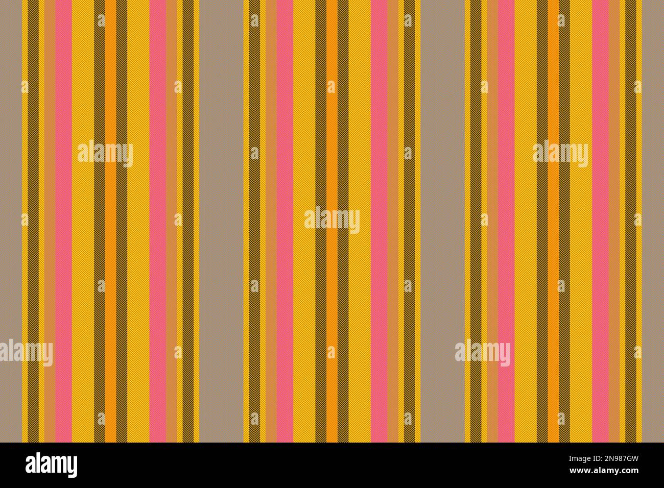 Seamless stripe textile. Pattern vertical vector. Background lines fabric texture in orange and ...