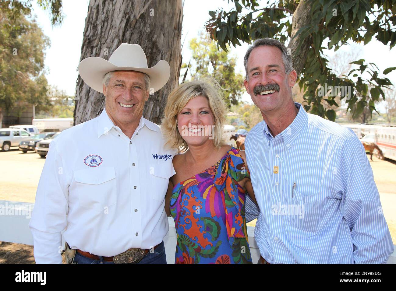 From left, Stuntman Richard Diamond Farnsworth, Jennifer Rogers ...