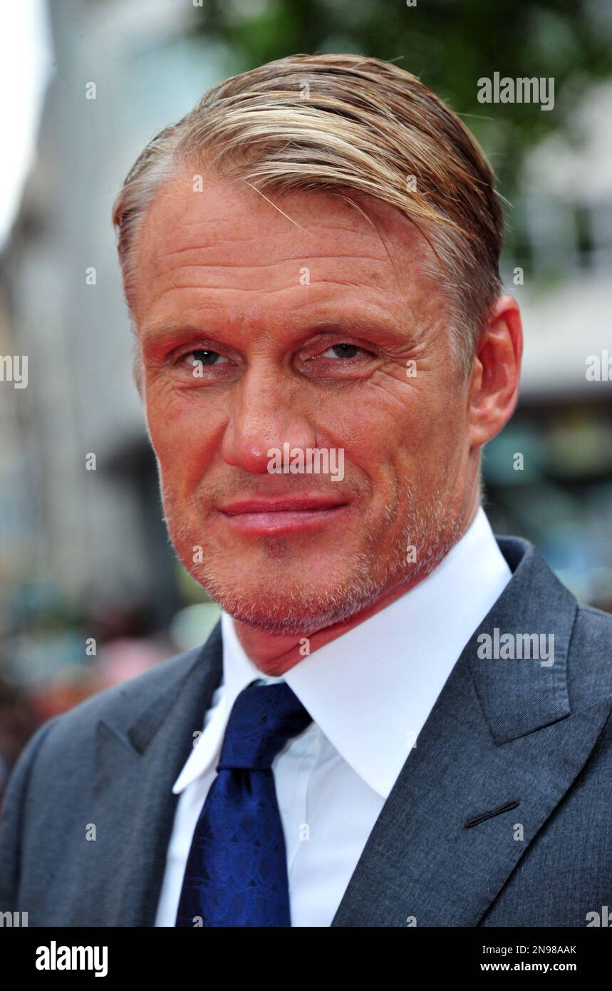 Dolph Lundgren poses at Expendables 2 UK Premiere at Empire Leicester ...
