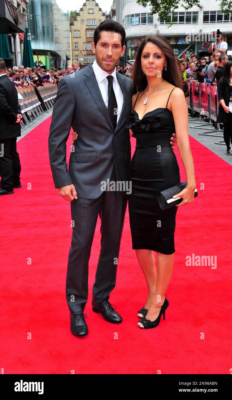 Scott Adkins, Lisa Adkins poses at Expendables 2 UK Premiere at Empire ...