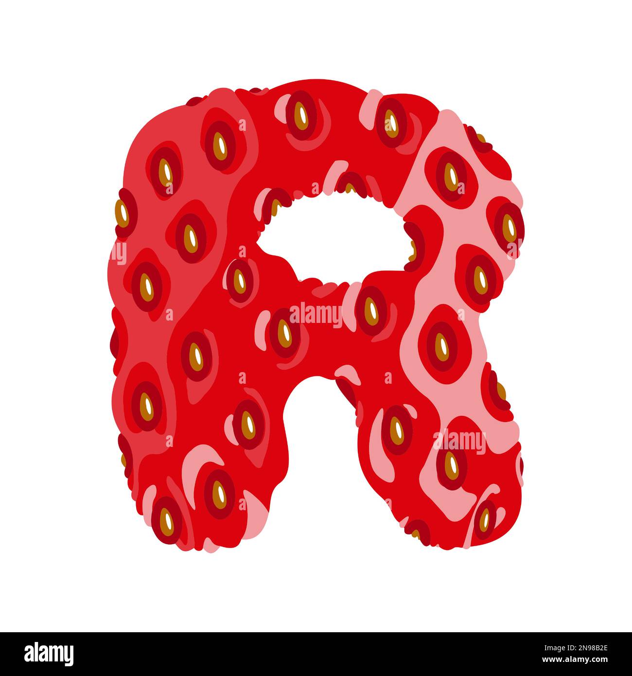 Strawberry font. Letter R. Alphabetical character with strawberry ...