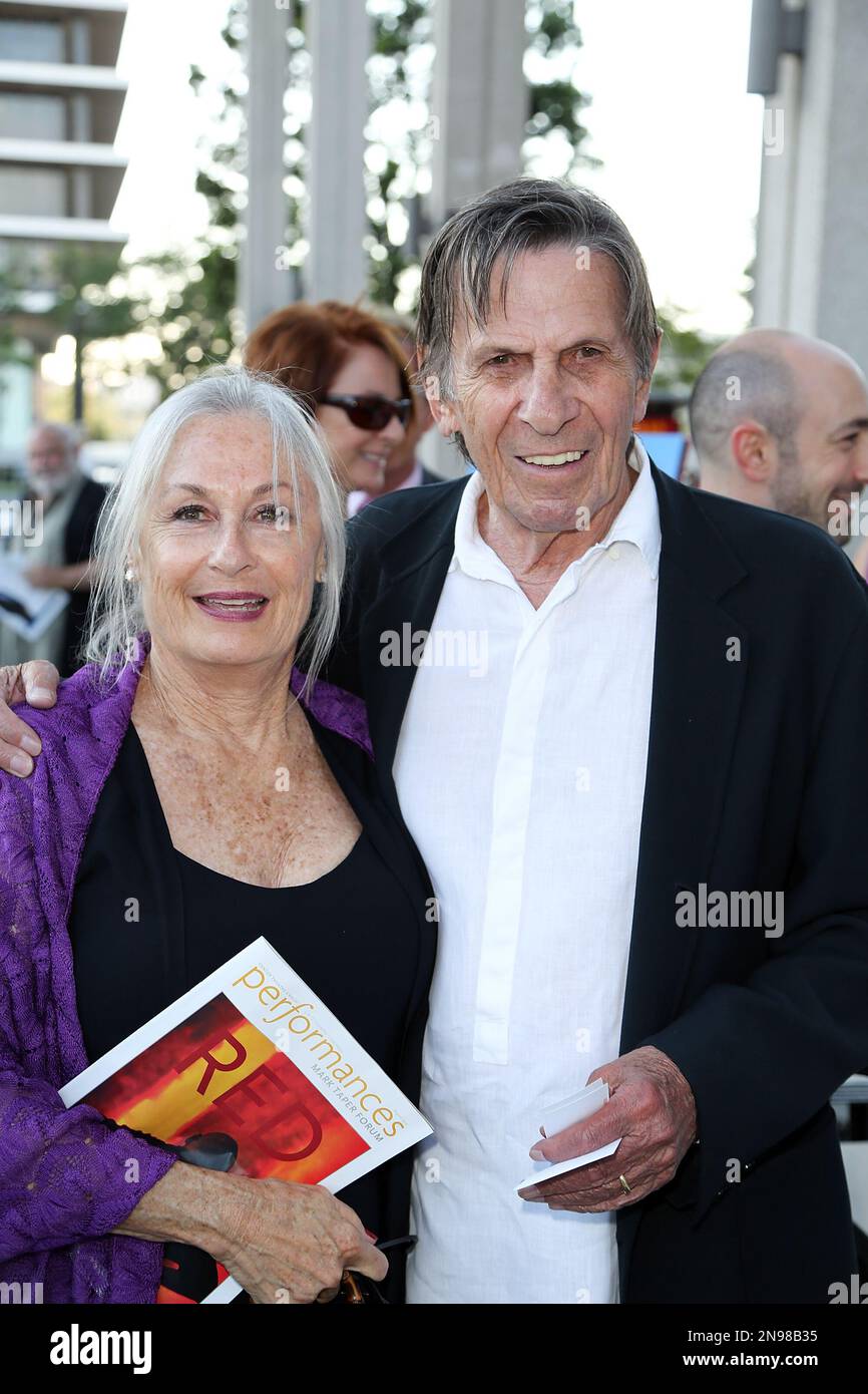 Susan Bay, left, and actor Leonard Nimoy, right, pose during the ...
