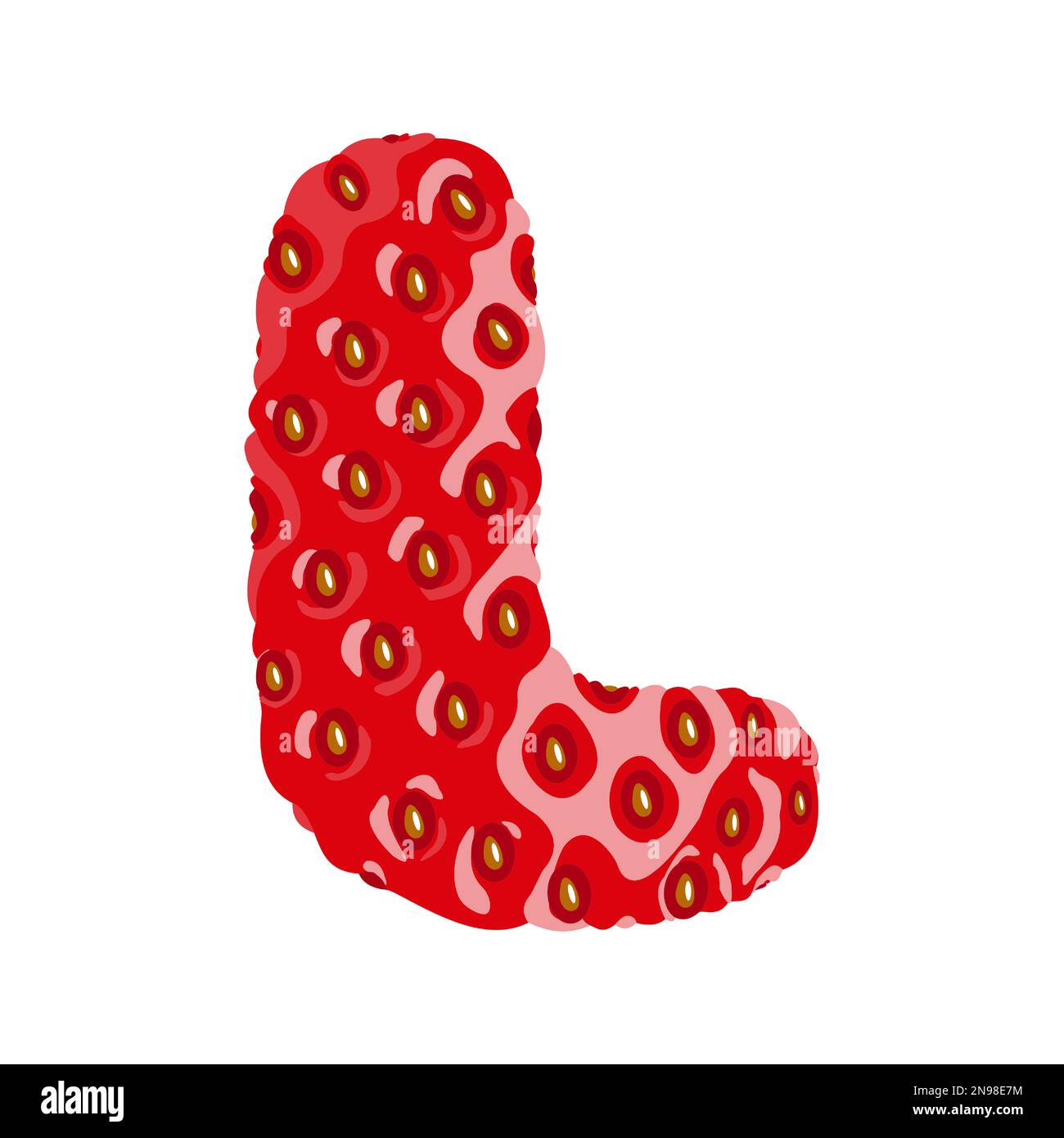 Strawberry font. Letter L. Alphabetical character with strawberry ...