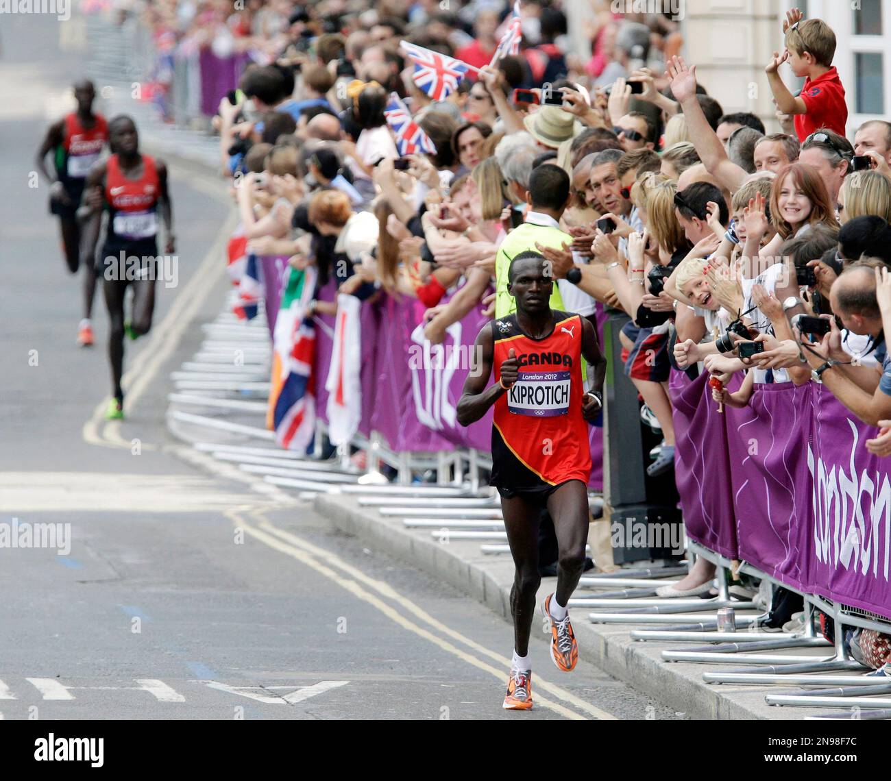 Gold-medalist Stephen Kiprotich of Uganda competes in the men's ...