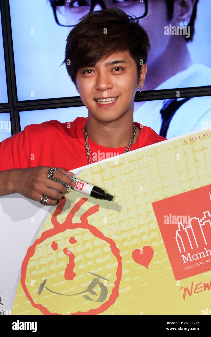 Taiwanese singer Show Luo smiles during a public welfare media event in ...