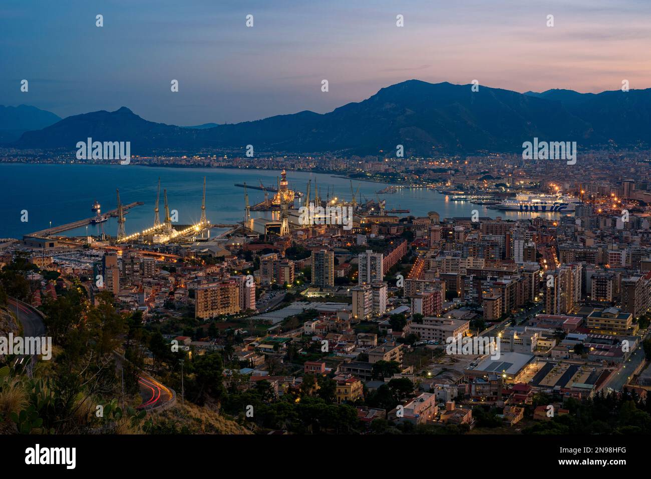 Sunset in Palermo, Sicily Stock Photo - Alamy