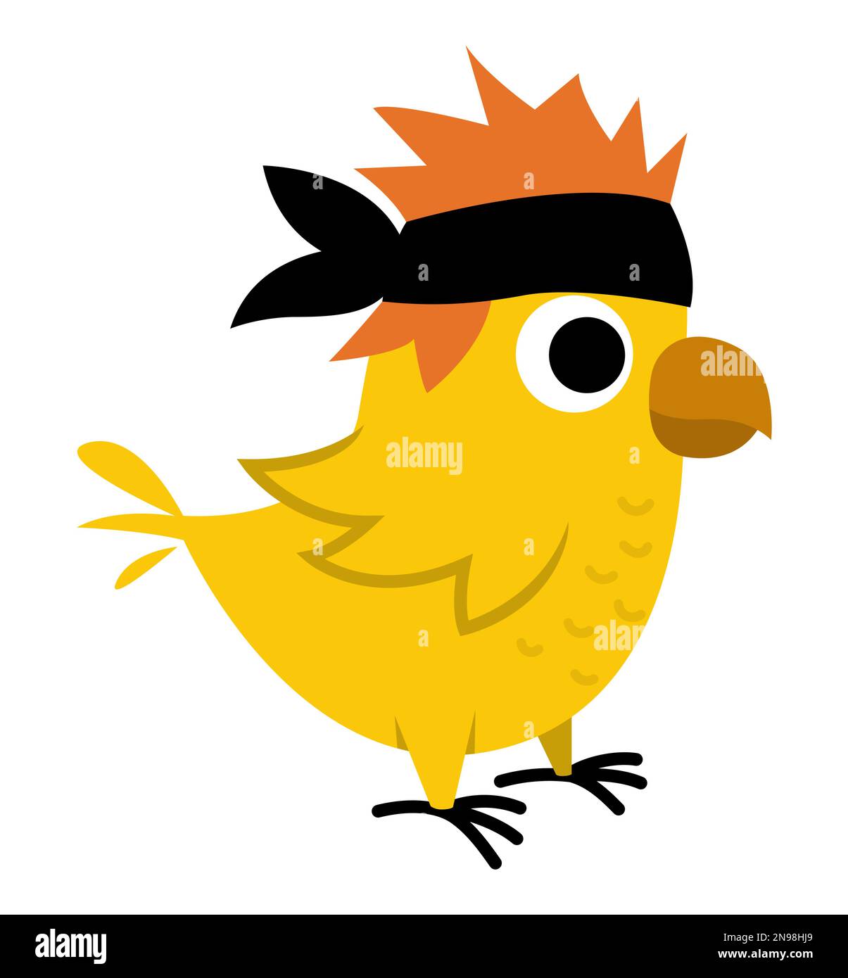 Vector pirate parrot icon. Cute sea bird illustration. Treasure island ...