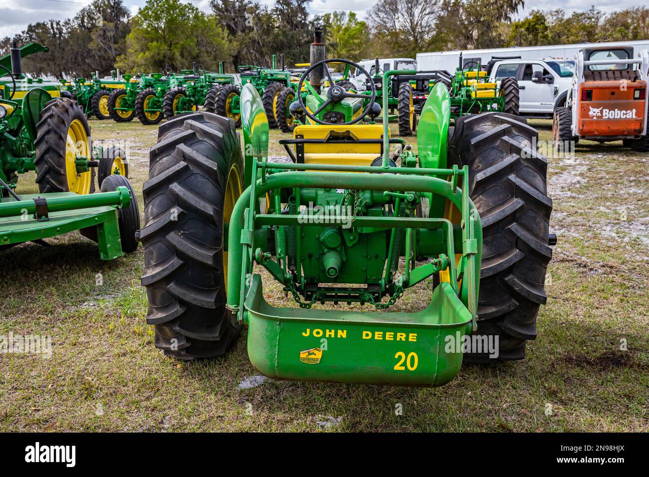 Fort Meade, FL - February 22, 2022: High perspective rear view of a ...