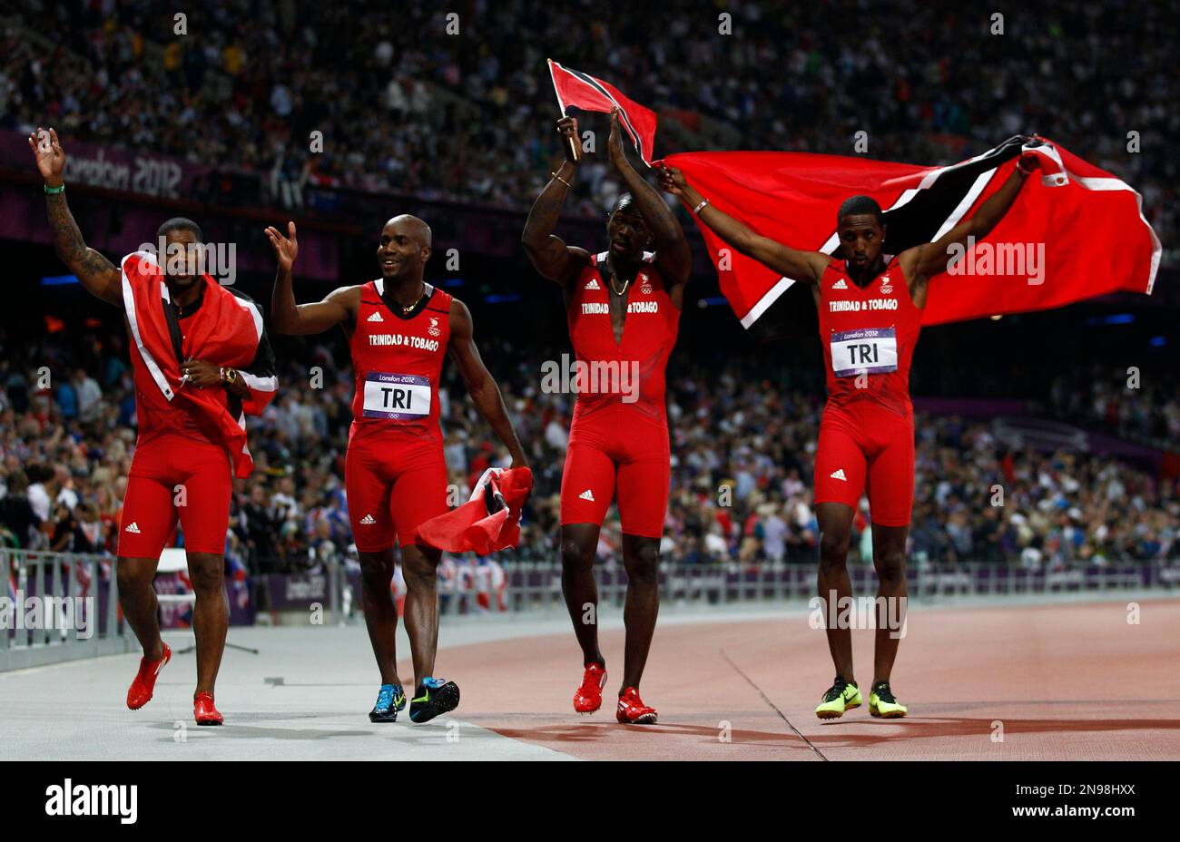 Trinidad and Tobago's Keston Bledman, Marc Burns, Emmanuel Callender ...