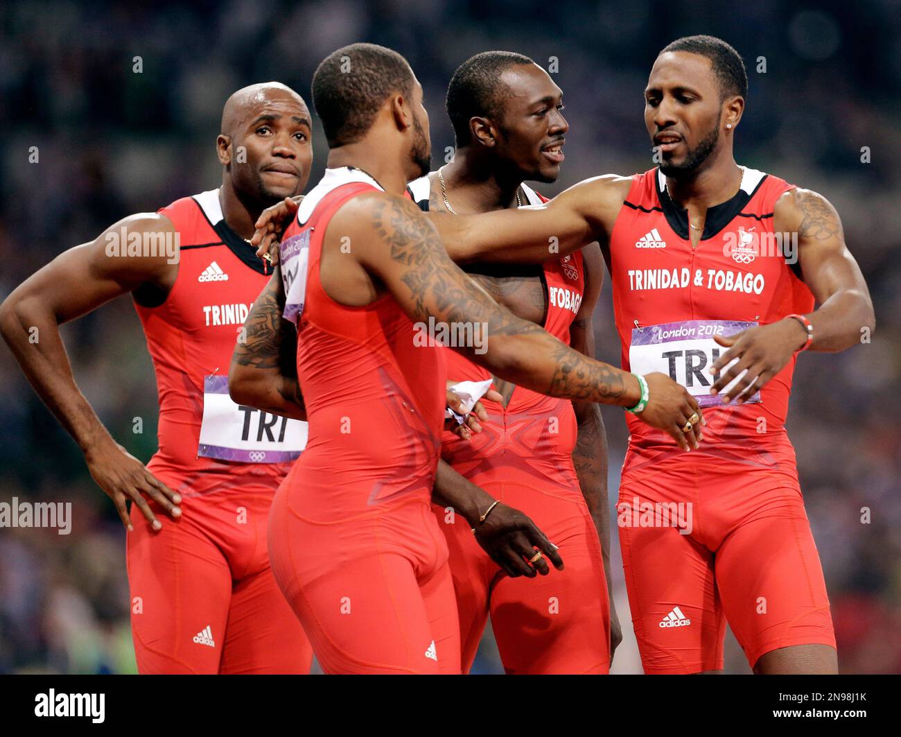 Trinidad and Tobago's Keston Bledman, Marc Burns, Emmanuel Callender ...