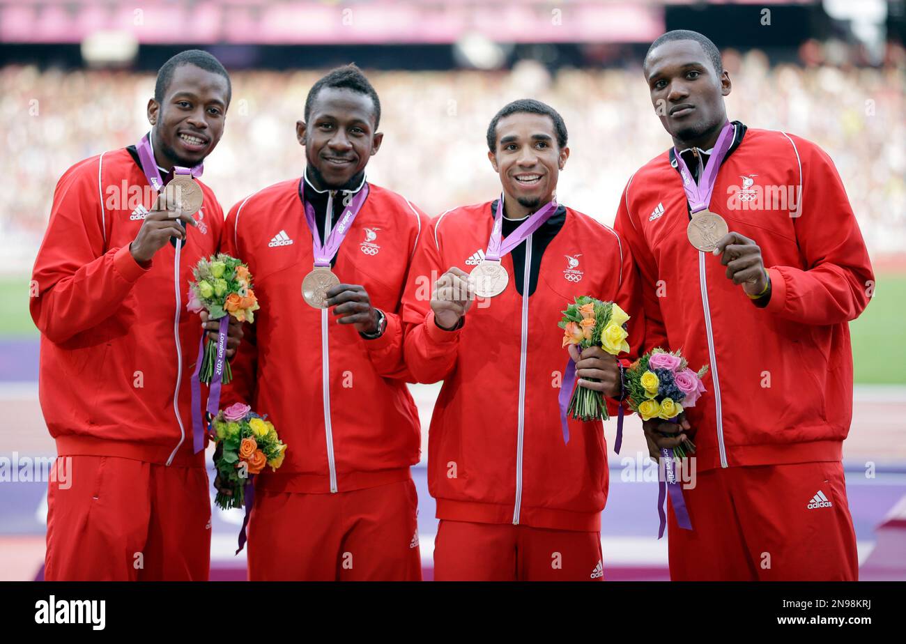Trinidad's men's 4x400-meter relay team Lalonde Gordon, Jarrin Solomon ...