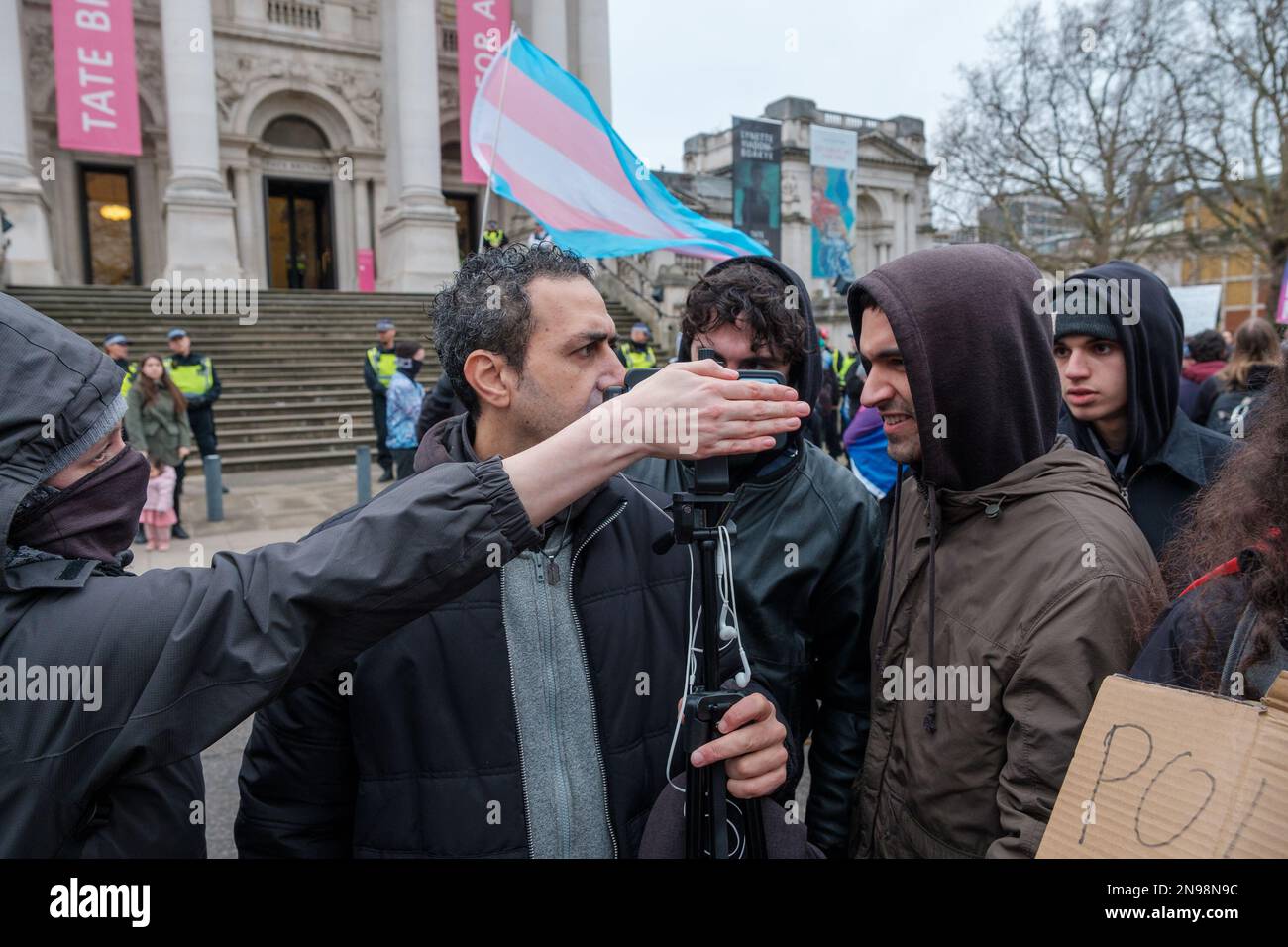 Pro LGBT+ Counter a Far Right Protest outside Tate Britain to stop Drag ...